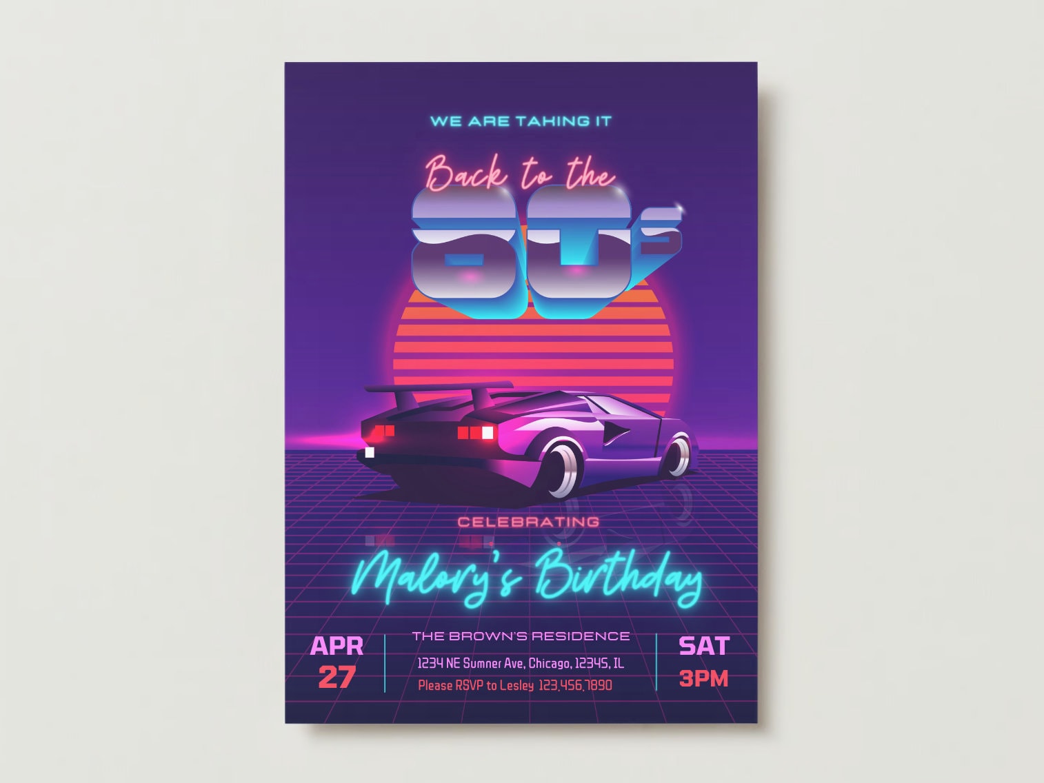 EDITABLE 80s Party Invitation, Back to the 80s, Throwback Party ...