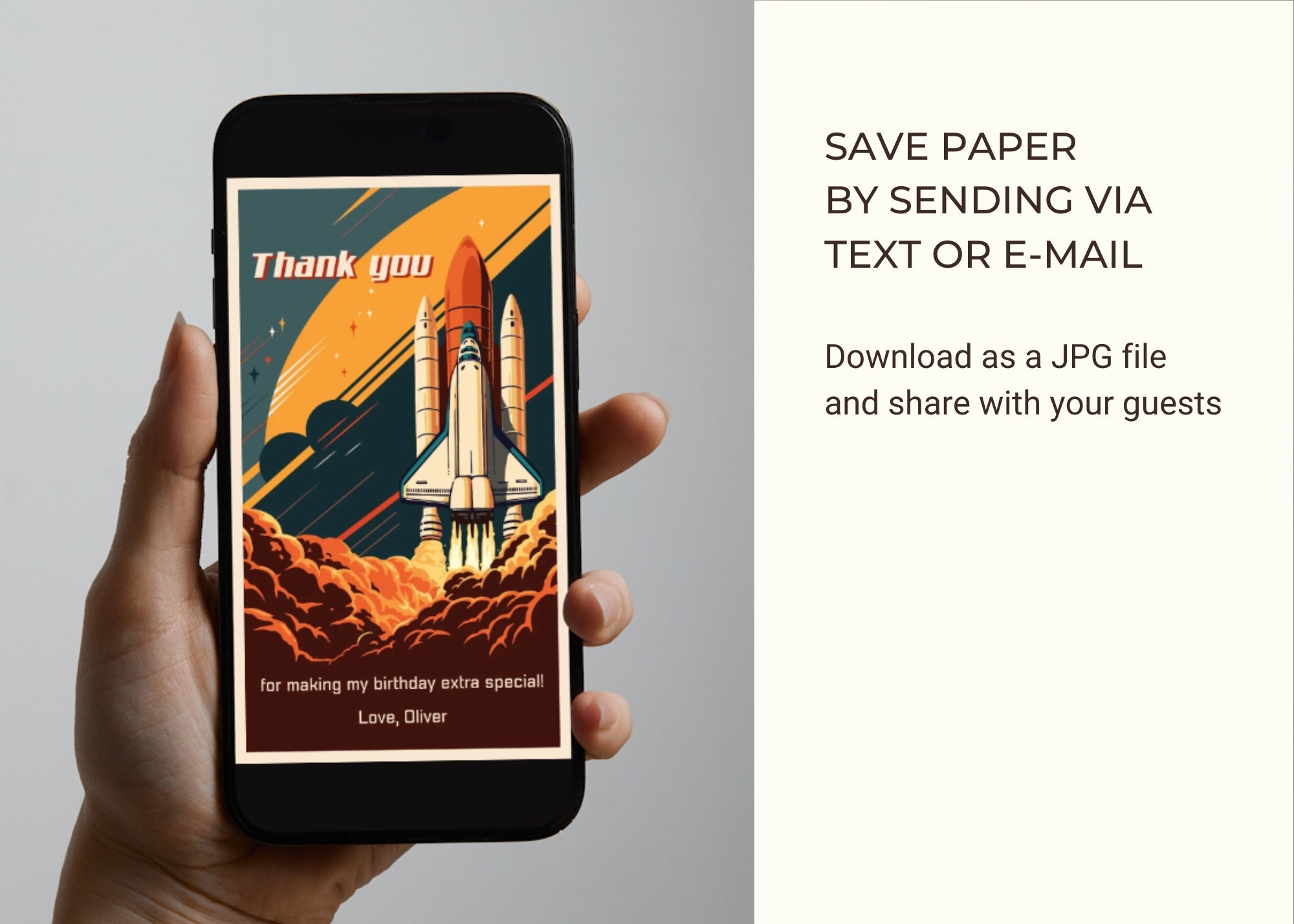 EDITABLE Spaceship Thank You Swing Tag Template, Boy Birthday, Rocket ...