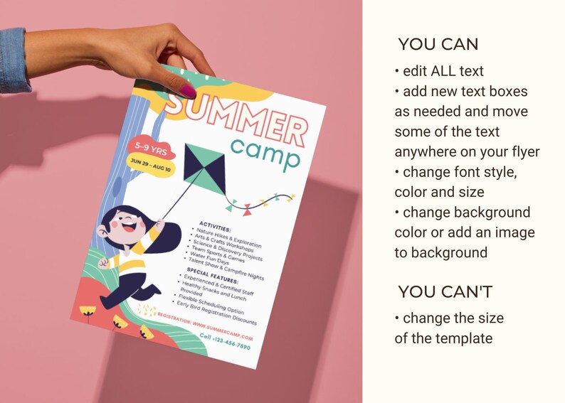 EDITABLE Kids Summer Camp Flyer, Day Camp Flyer Template, Youth Camp ...
