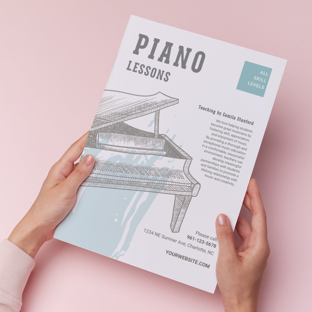 EDITABLE Piano Lessons Flyer, Piano Classes Open Enrollment Flyer ...