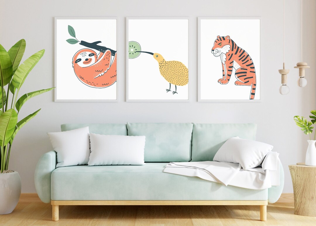 PRINTABLE Set of 18 Jungle Animals Posters, Nursery Prints, Safari ...