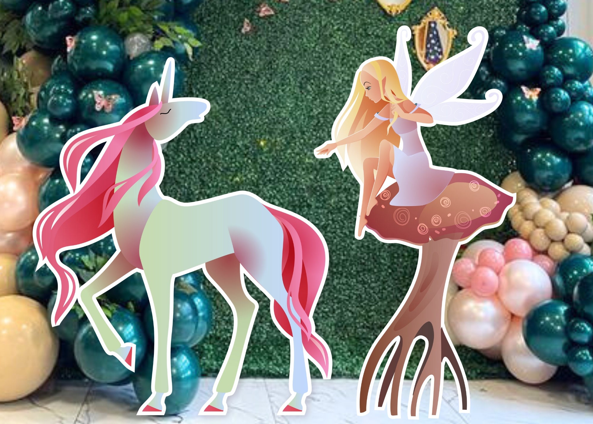 PRINTABLE Large Enchanted Forest Cutouts, Unicorn, Fairy Birthday Party ...