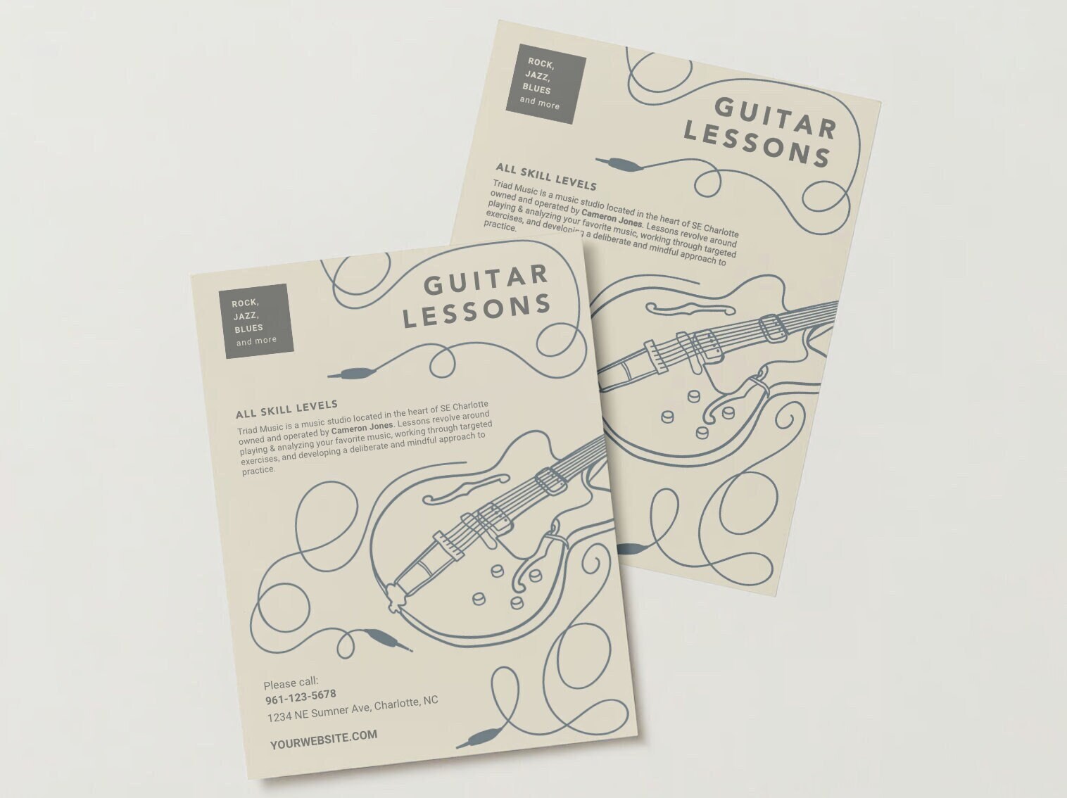 EDITABLE Guitar Lessons Flyer Guitar Classes Open Enrollment - Etsy
