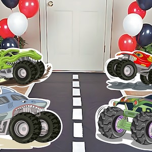 PRINTABLE Set of 9 Large Monster Trucks Cutouts, Standee, Monster Jam ...