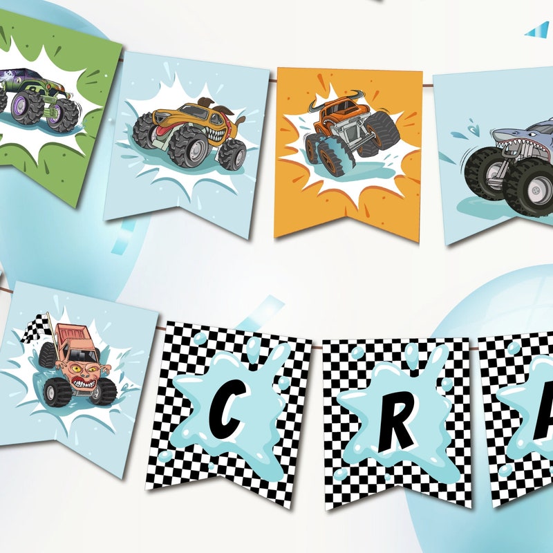 Monster Jam Party Banner - Etsy
