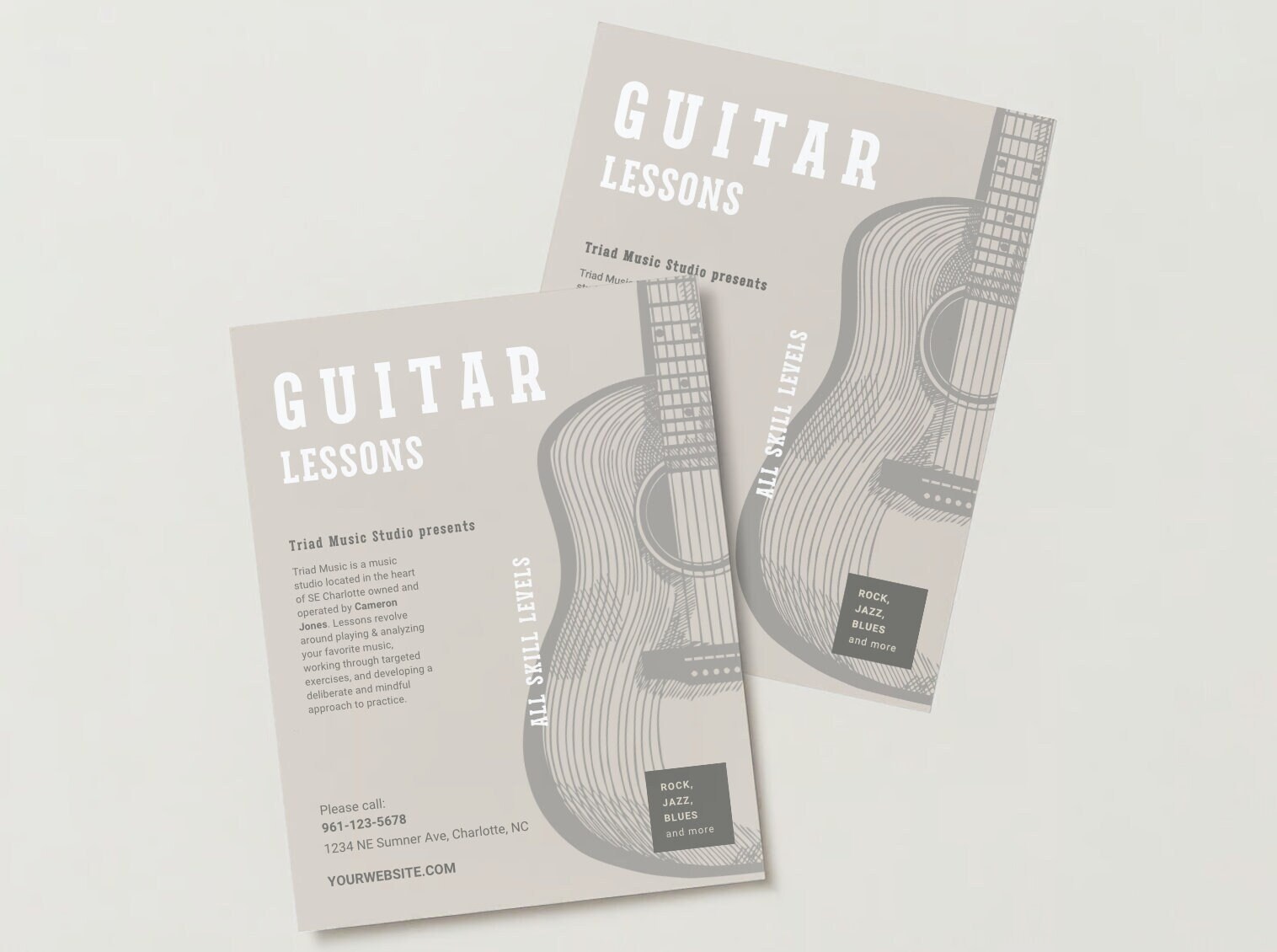 EDITABLE Guitar Lessons Flyer Guitar Classes Open Enrollment - Etsy