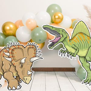 Printable Set of 9 Large Dinosaurs Cutouts, Standee, Birthday Party ...