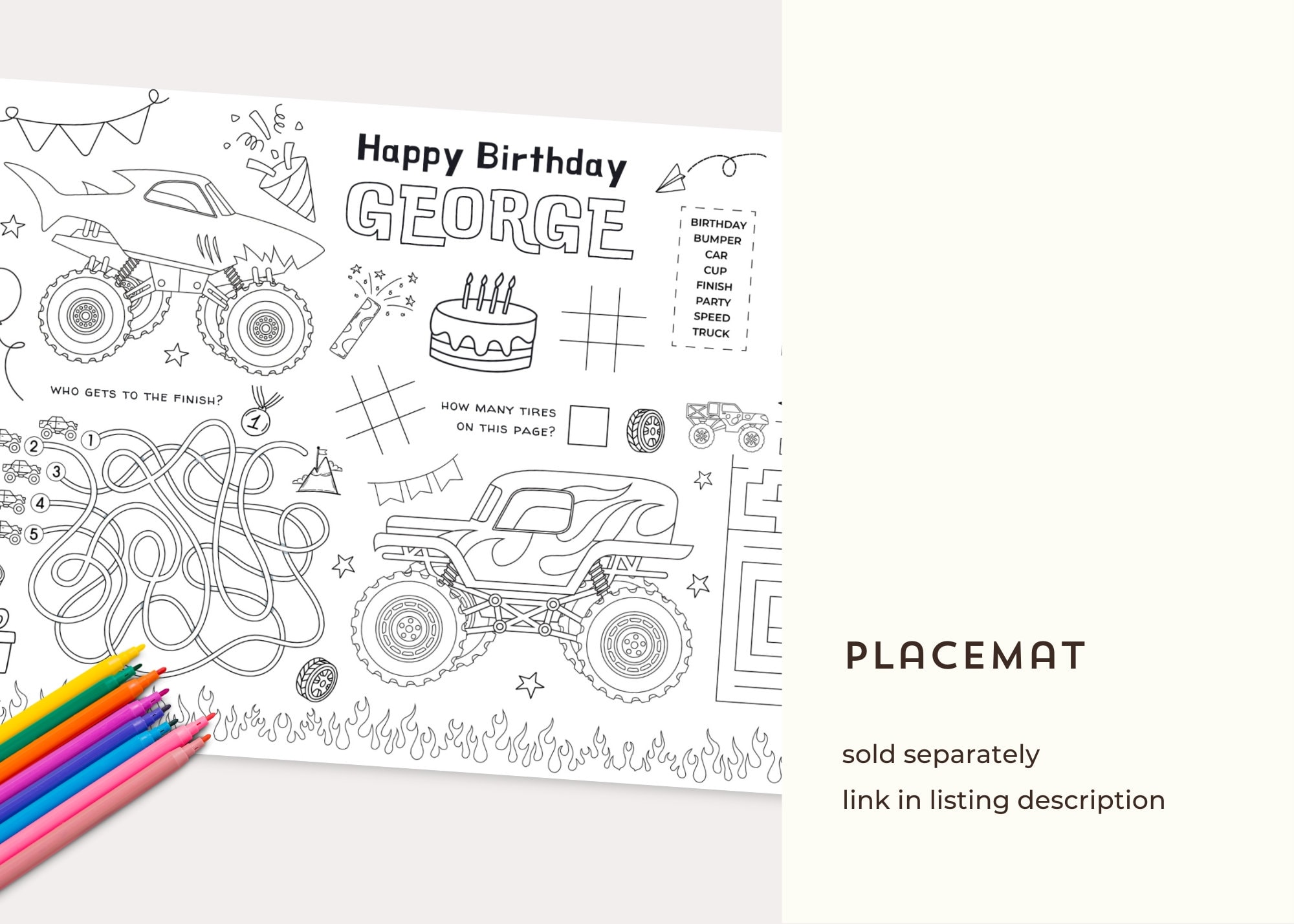 PRINTABLE Set of 8 Monster Trucks Posters, Art Print, Monster Jam, El ...