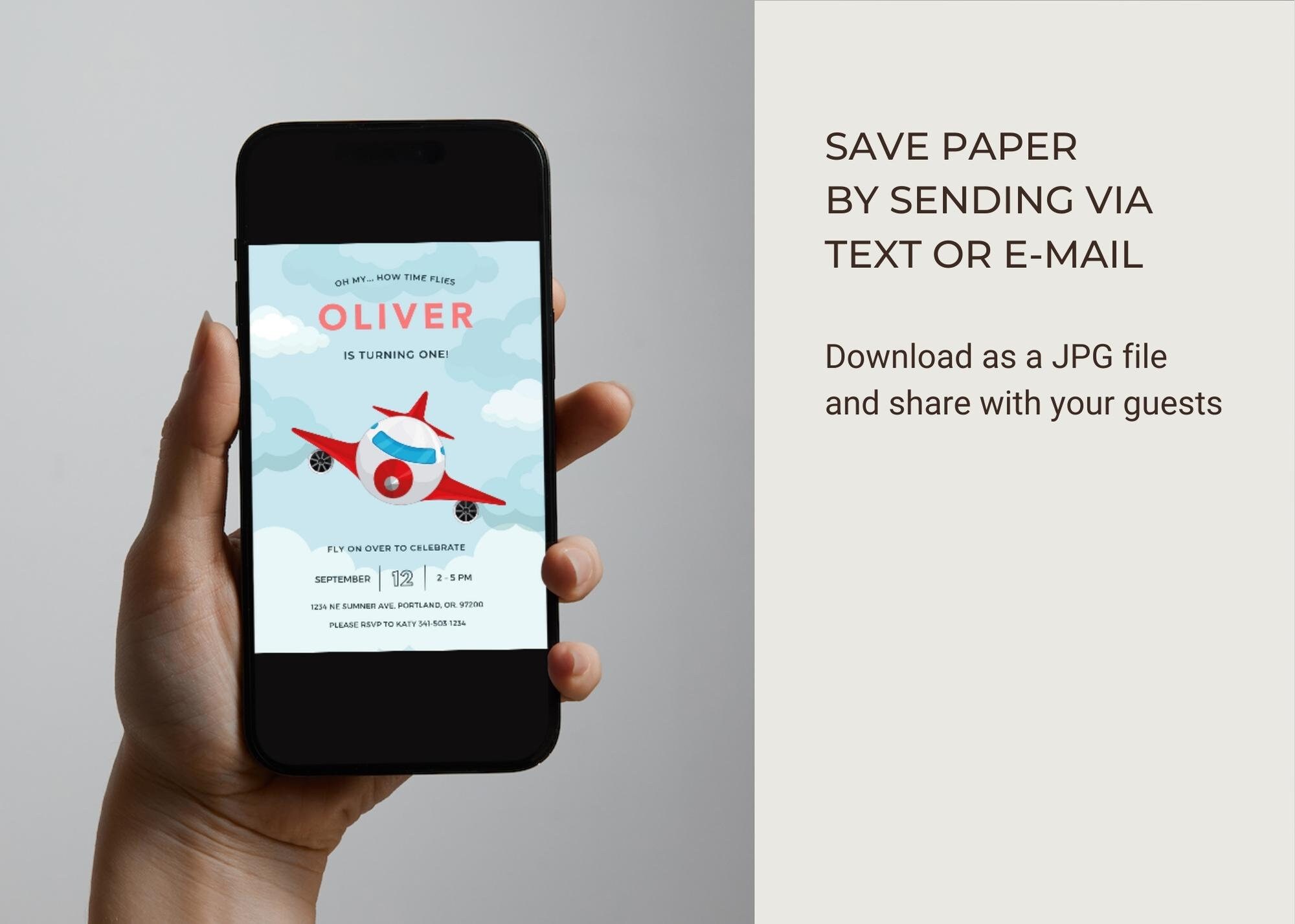 EDITABLE Airplane First Birthday Invitation Template Instant Download ...