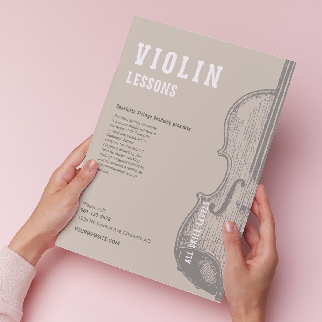 EDITABLE Violin Lessons Flyer, Violin Classes Open Enrollment Flyer ...