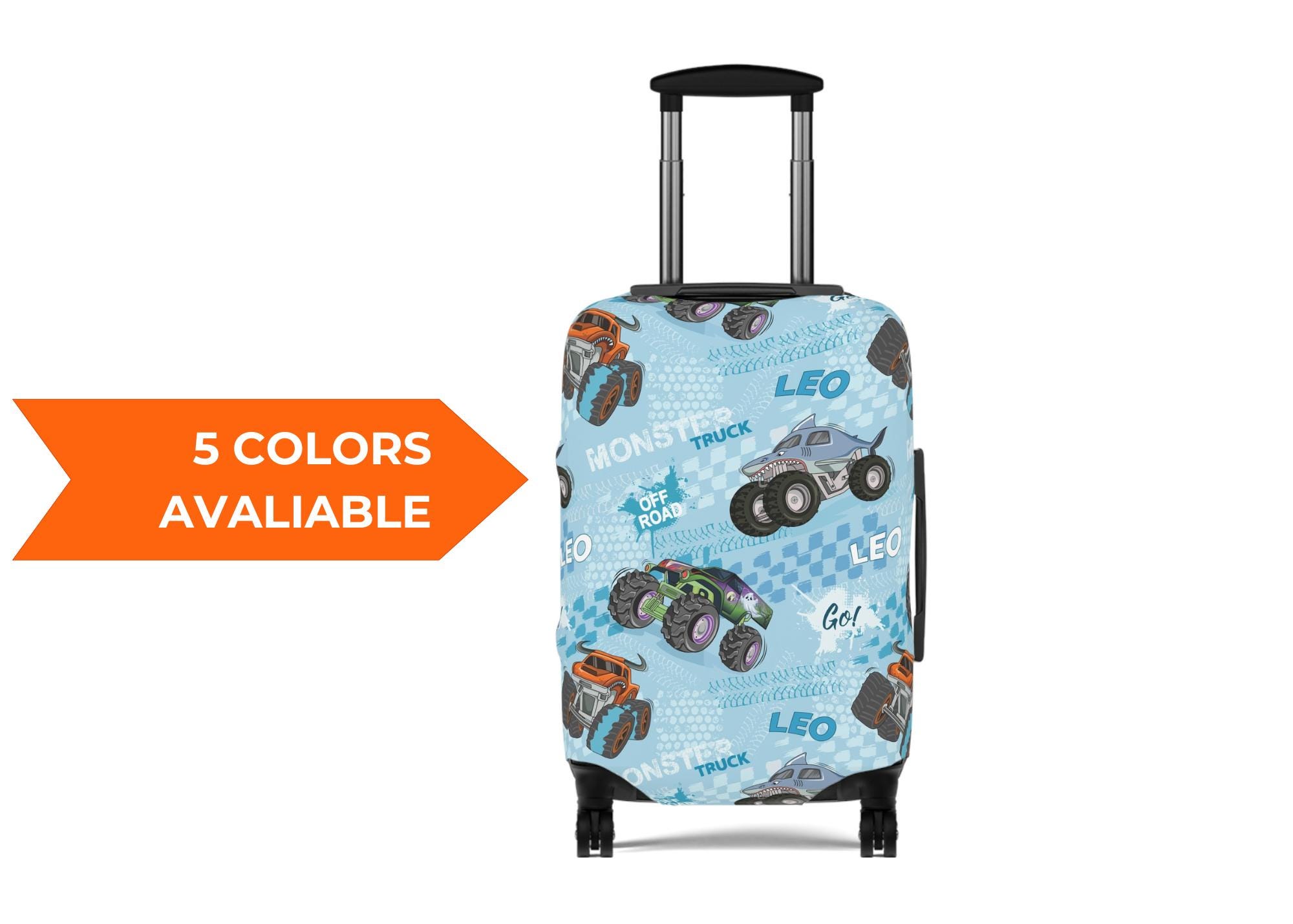 Custom Monster Truck Luggage Cover - Fun Travel Accessory for Kids ...