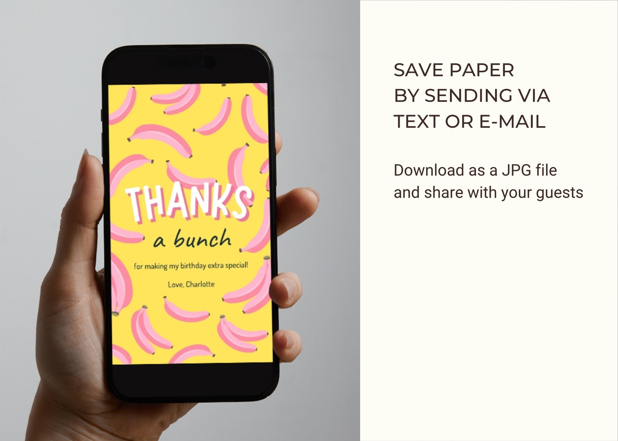 EDITABLE Let's Go Bananas Thank You Swing Tag Template, Birthday Decor ...