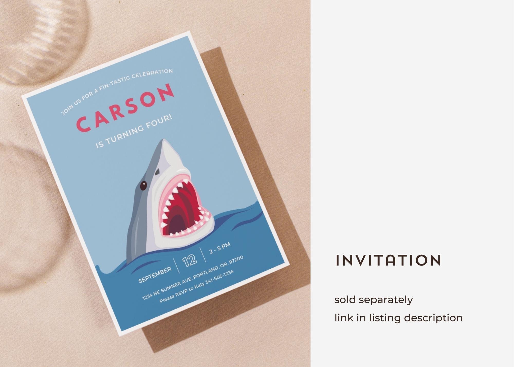 EDITABLE Shark Theme Birthday Welcome Sign Jaws Theme Party - Etsy