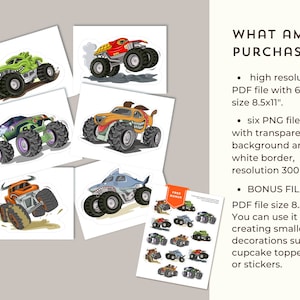 PRINTABLE Monster Trucks Centerpiece, Boy Birthday, Monster Jam Cutouts ...