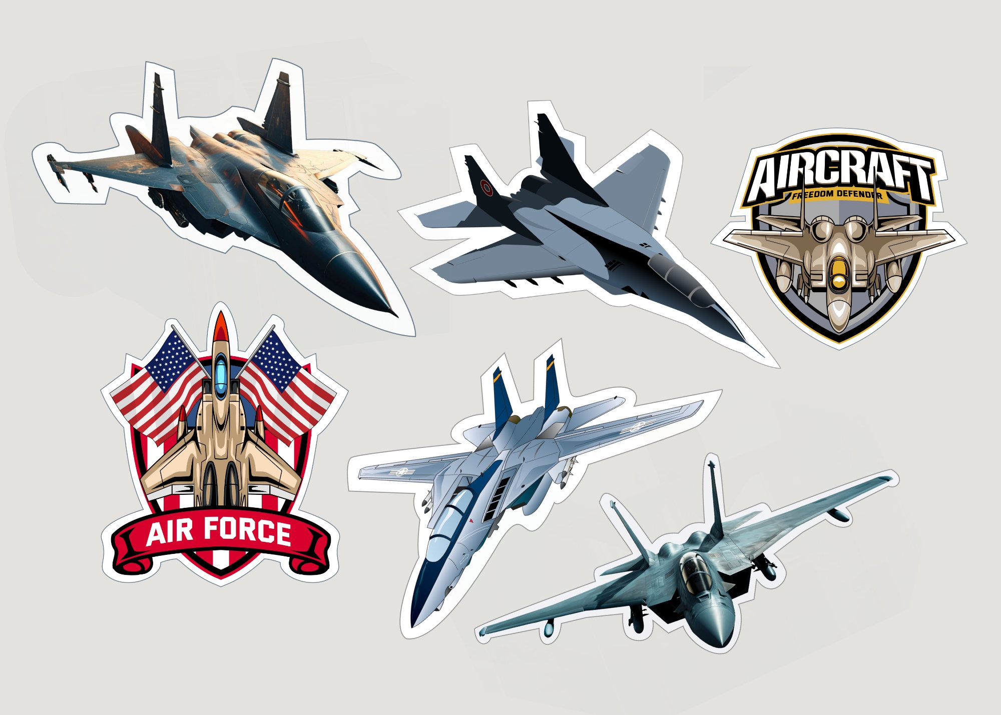 PRINTABLE Set of 24 Large Fighter Aircraft Cutouts, Combat Aircraft PNG ...