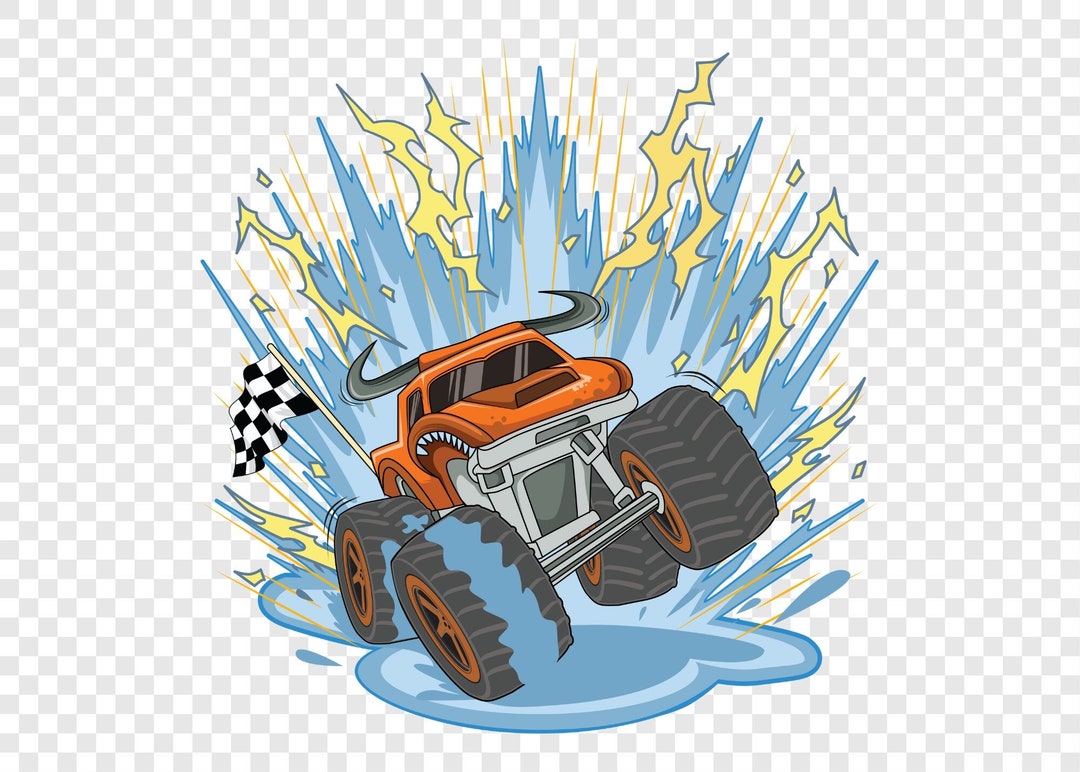 PRINTABLE Monster Trucks PNG File, Monster Jam, DIY Party Decor, Cricut ...