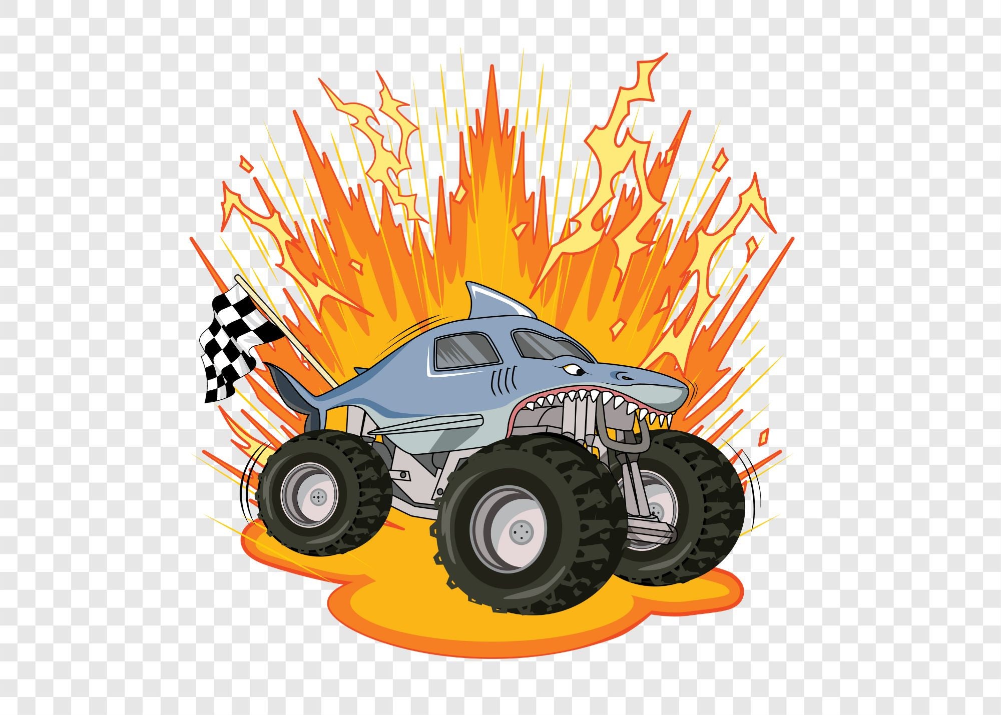 PRINTABLE Monster Trucks Centerpiece, Megalodon, Monster Jam Cutout ...