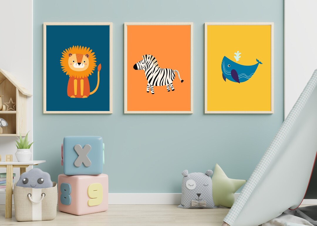 PRINTABLE Set of 8 Jungle Animals Posters, Modern Prints, Kids Room ...