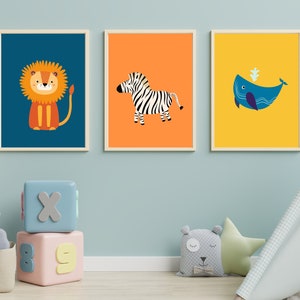 PRINTABLE Set of 8 Jungle Animals Posters, Modern Prints, Kids Room ...