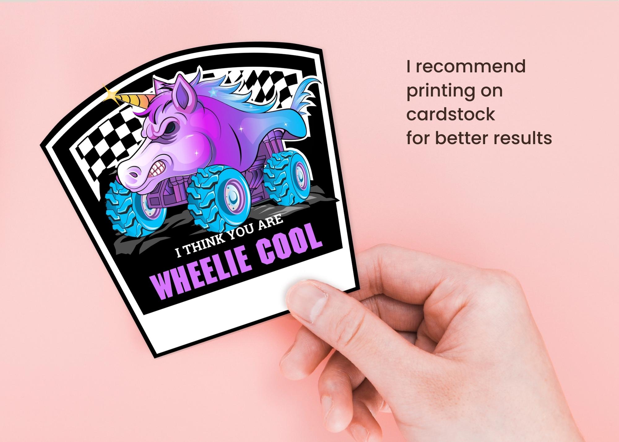Printable Monster Truck Valentine's Day Cards, Kids Classroom Valentine ...