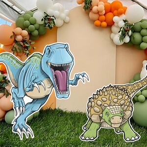 Printable Set of 9 Large Dinosaurs Cutouts, Standee, Birthday Party ...
