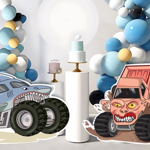 PRINTABLE Set of 9 Large Monster Trucks Cutouts, Standee, Monster Jam ...