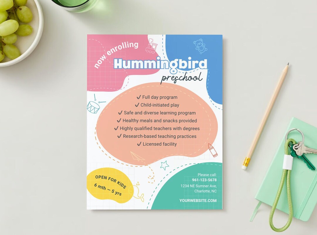 EDITABLE Preschool Enrollment Registration Flyer, Day Care Flyer ...