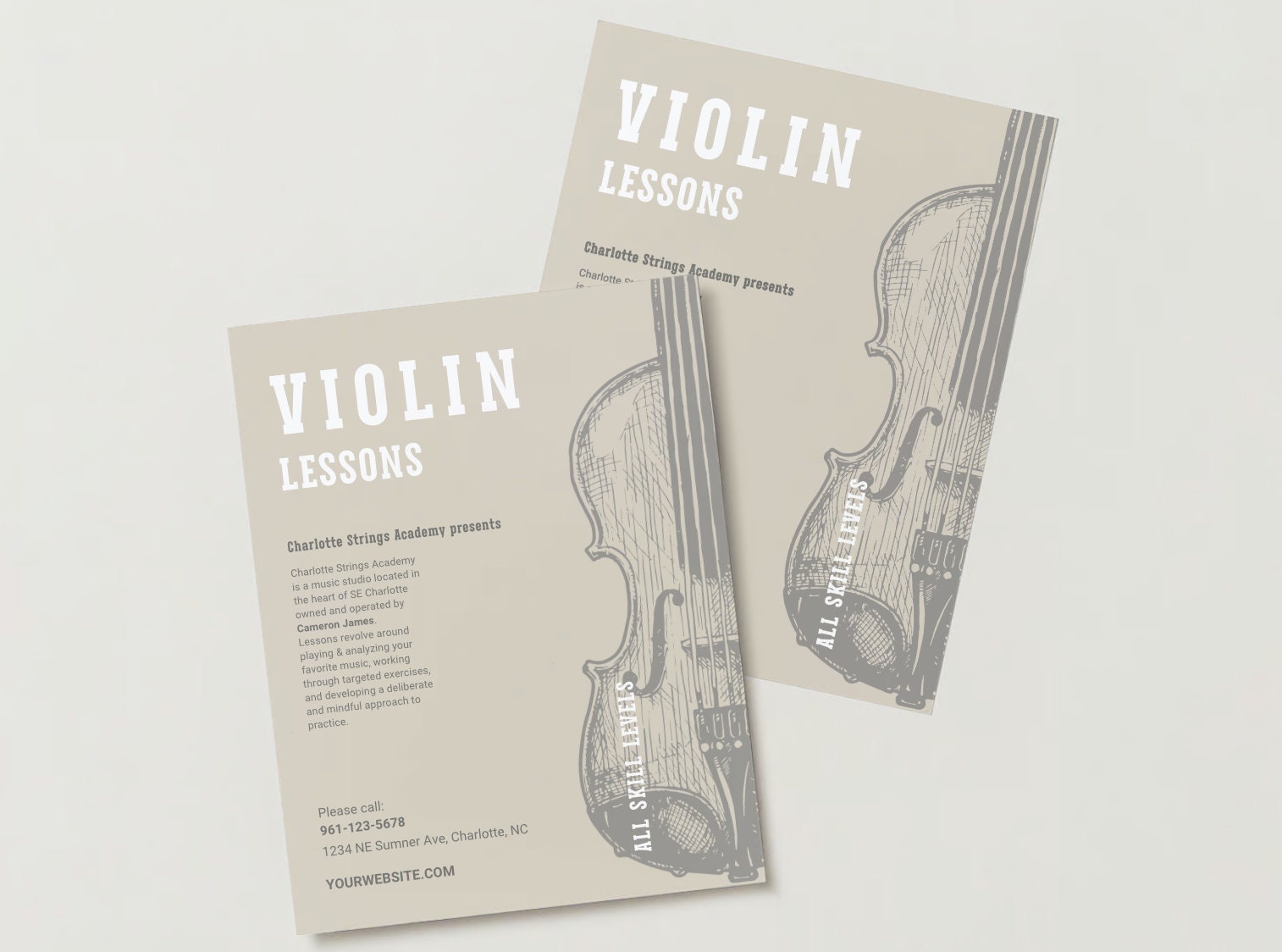 EDITABLE Violin Lessons Flyer, Violin Classes Open Enrollment Flyer ...