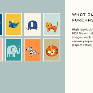 PRINTABLE Set of 8 Jungle Animals Posters, Modern Prints, Kids Room ...