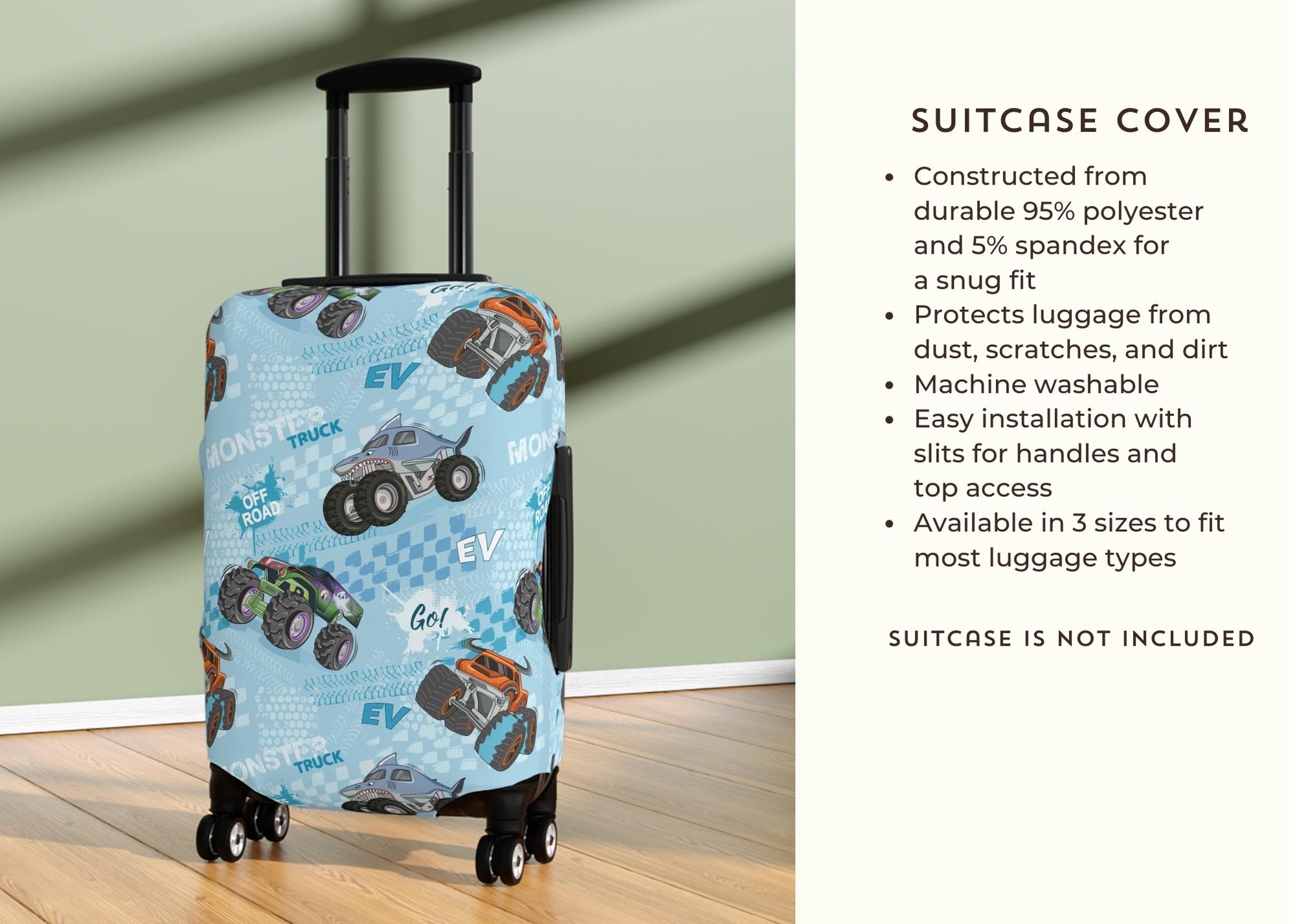 Custom Monster Truck Luggage Cover - Fun Travel Accessory for Kids ...