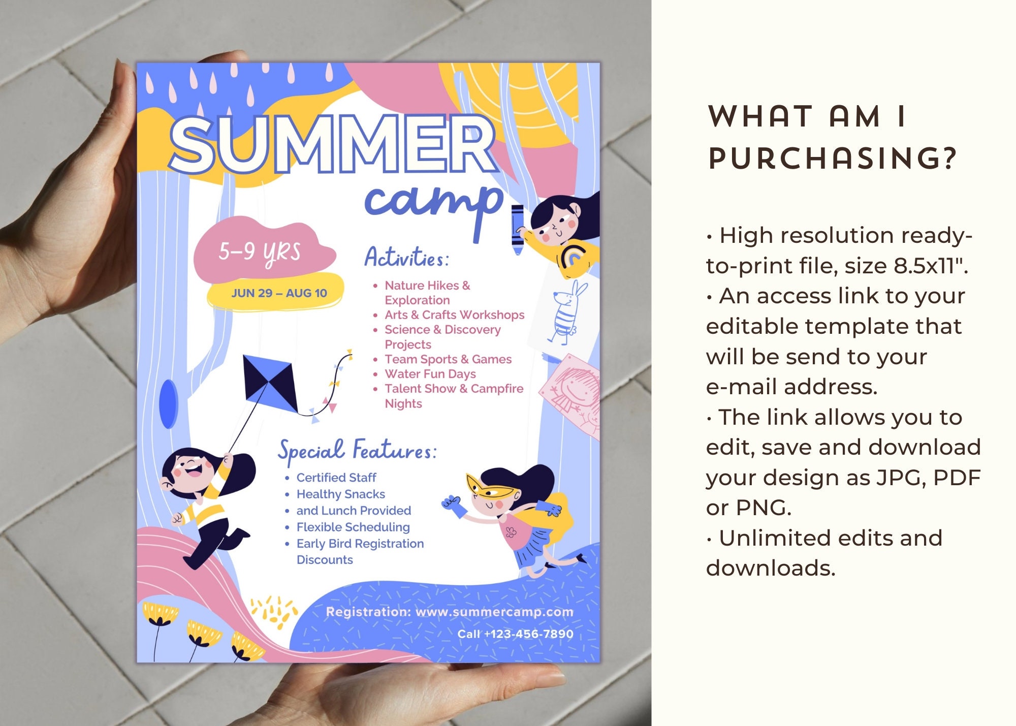 EDITABLE Kids Summer Camp Flyer, Camp Fest Flyer Template, Youth Camp ...