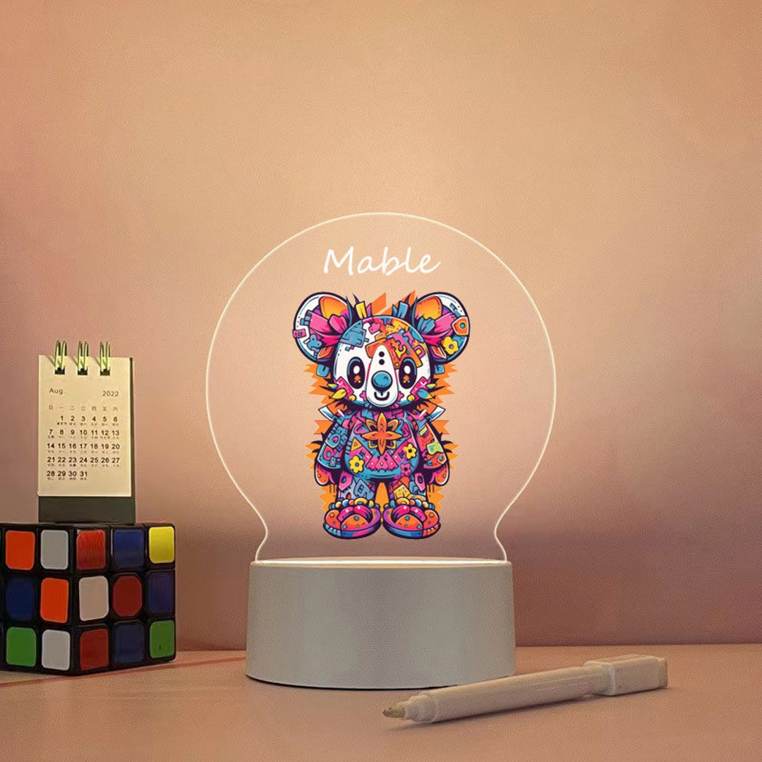 Acrylic Colourful Koala Personalized Night Light Customized Baby Lamp ...