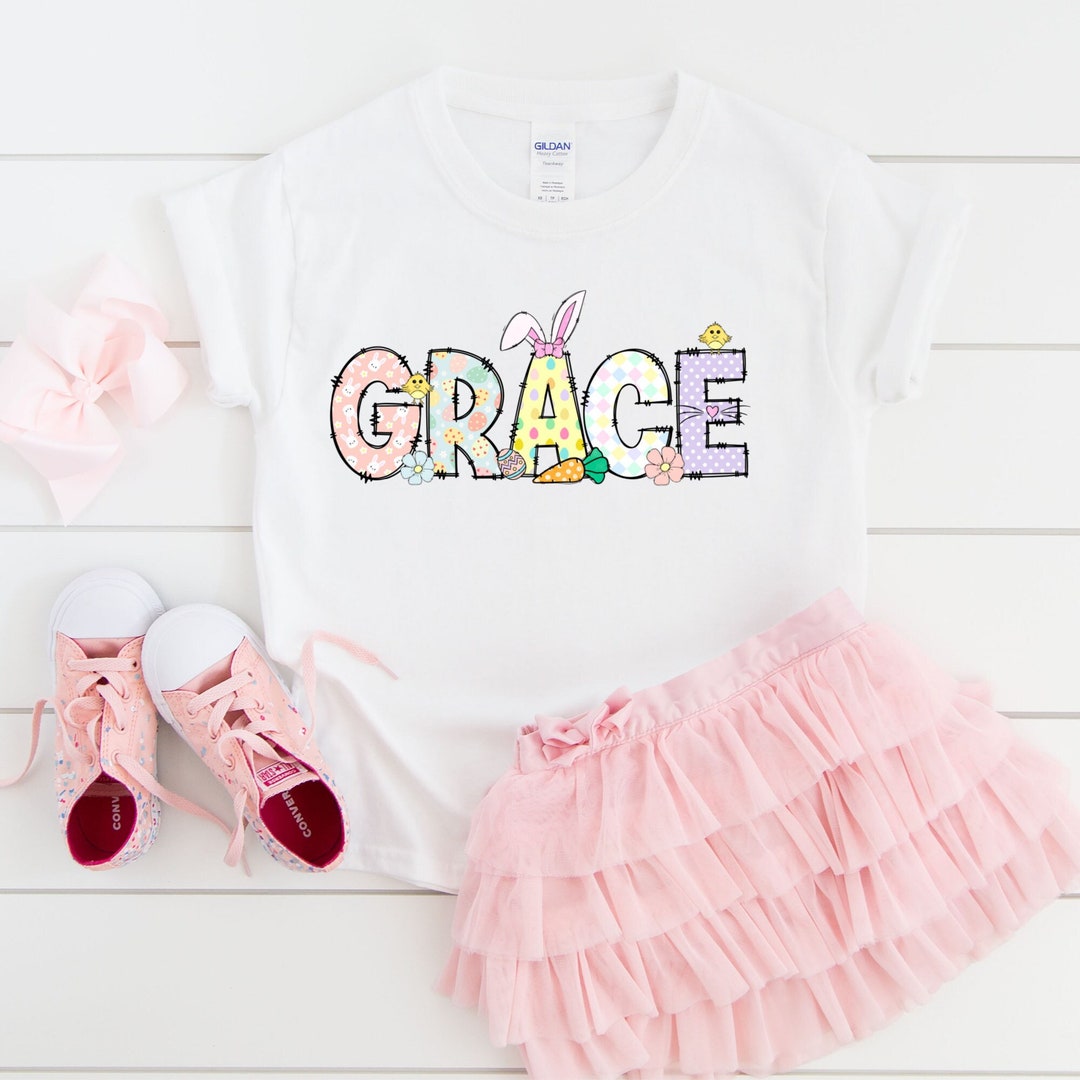 CUSTOM KIDS EASTER Shirt, Easter Personalized Name Tshirt, Toddlers ...