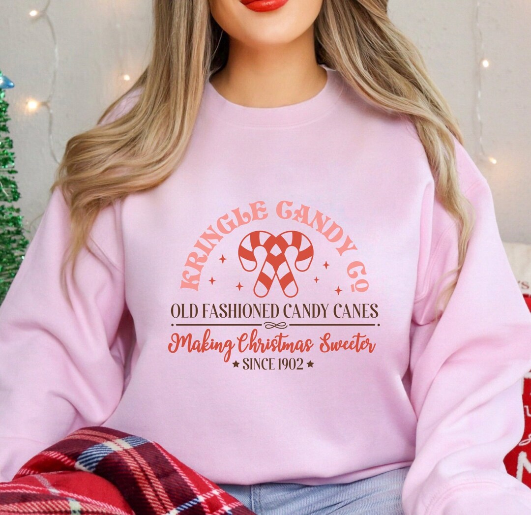RETRO KRINGLE CANDY Co Sweatshirt, Cute Christmas Vintage Sweatshirt, Christmas Sweatshirt Retro ...