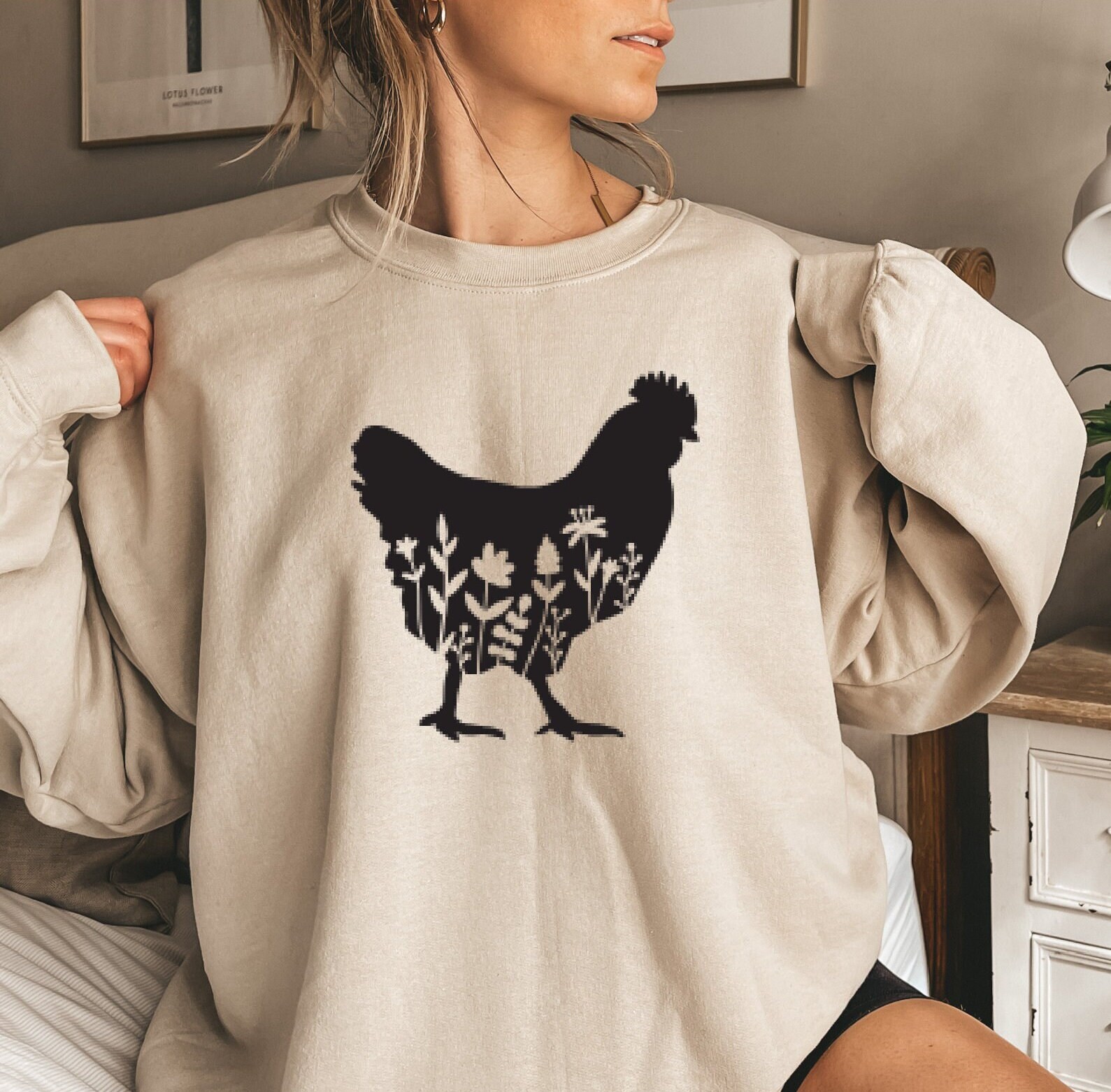 CHICKEN SWEATSHIRT, CHICKEN Coop, Chicken Lovers Gift, Chicken Lover ...