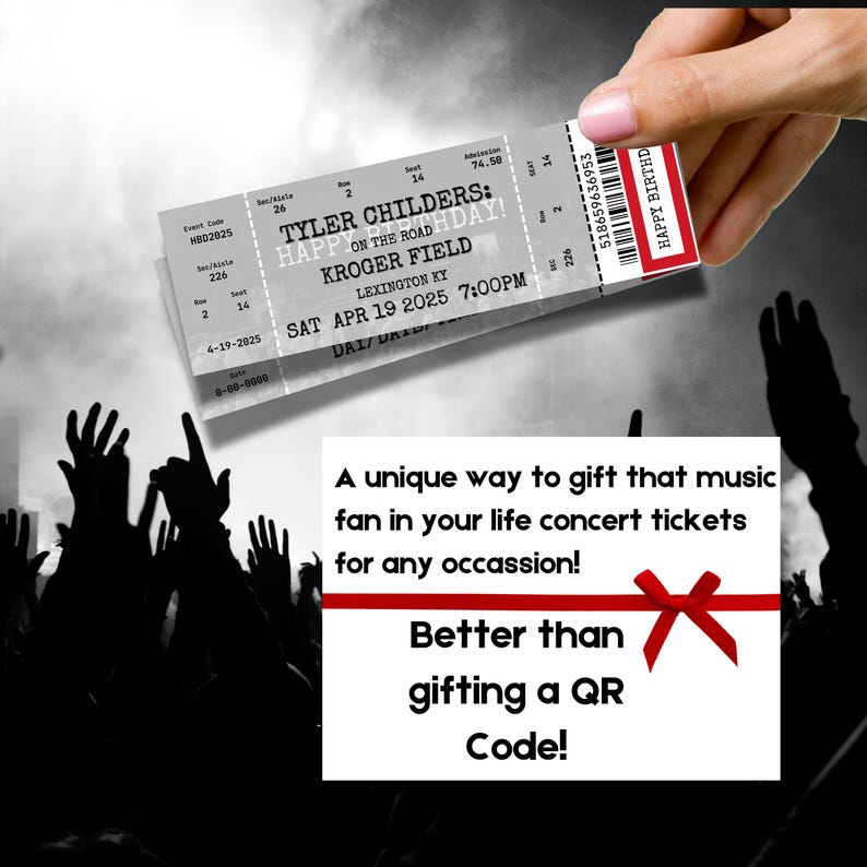 Editable Concert Ticket Template, Printable DIY Custom Ticket for Music ...