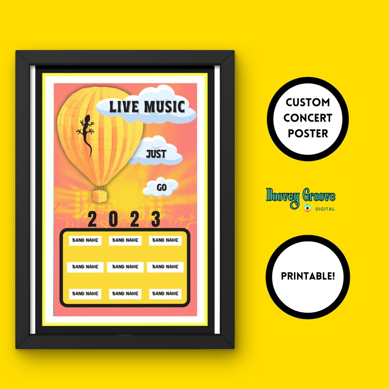 Custom Music Fan Poster, Printable Music Lover Wall Art, Personalized ...