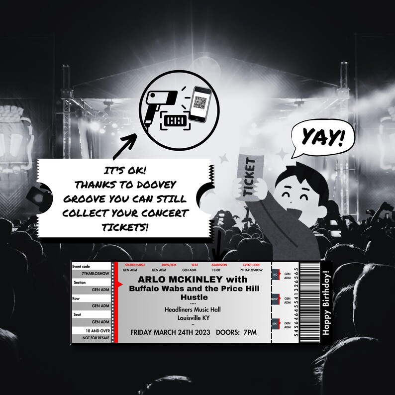 Editable Concert Ticket, Canva Template, DIY Printable Concert Ticket ...