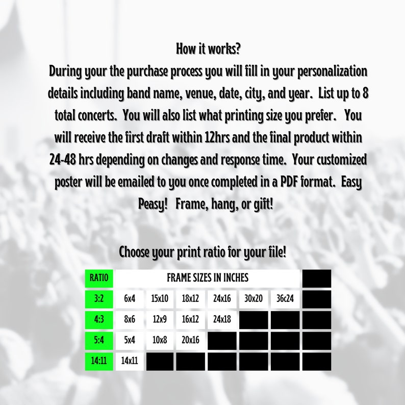 Custom Printable Concert Ticket Poster, Colorful Personalized Concert ...