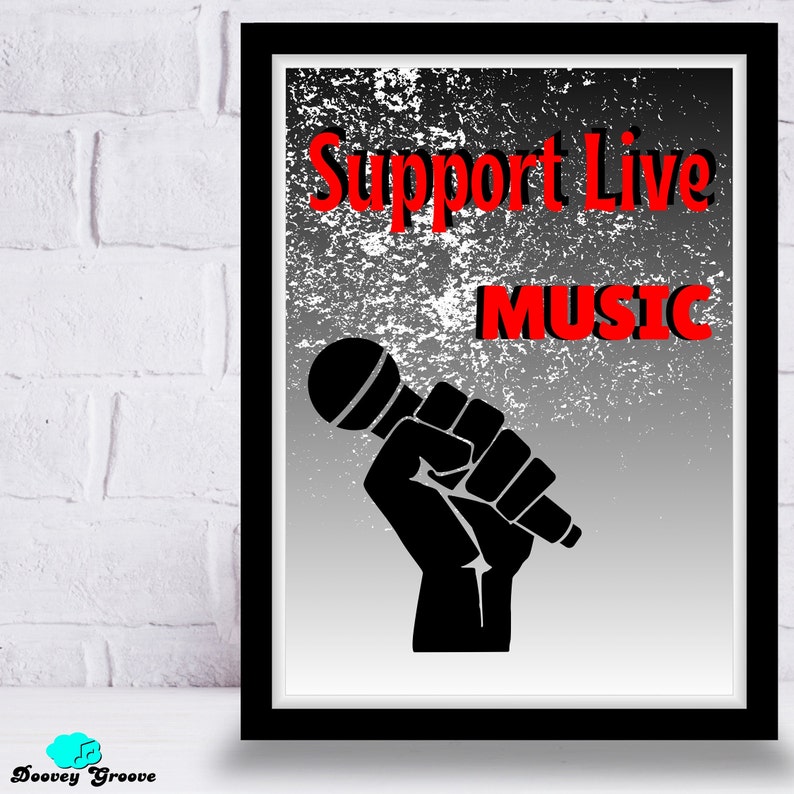 Printable Custom Concert Ticket and Support Live Music Poster Bundle ...