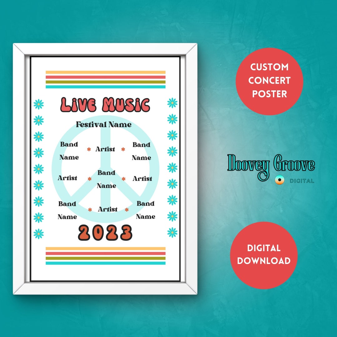 Custom Concert Poster Personalized Music Poster Printable - Etsy
