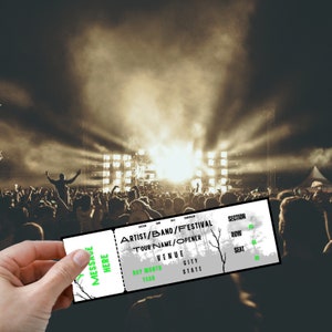 Customized Concert Ticket Stub, Digital Download, Punk Rock, Metal ...