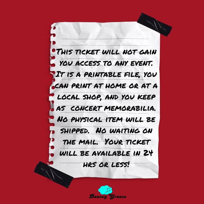 Printable Custom Concert Ticket and Support Live Music Poster Bundle ...