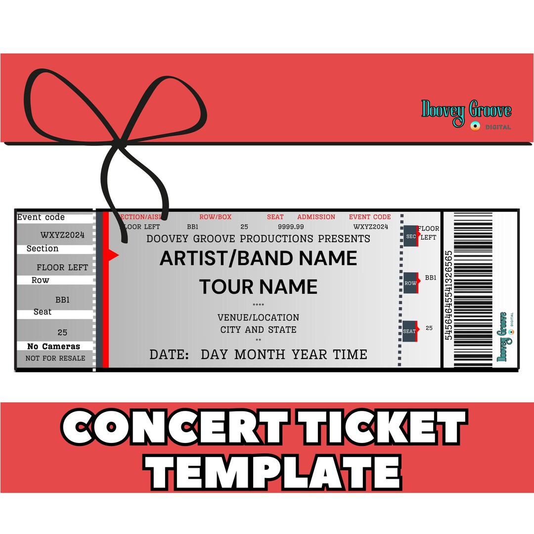 Editable Concert Ticket Canva Template Digital Download - Etsy