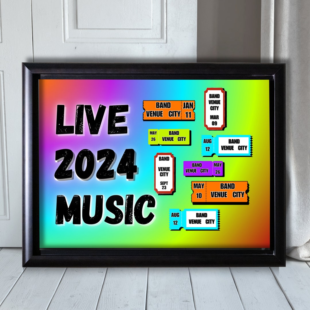 Custom Printable Concert Ticket Poster, Colorful Personalized Concert ...