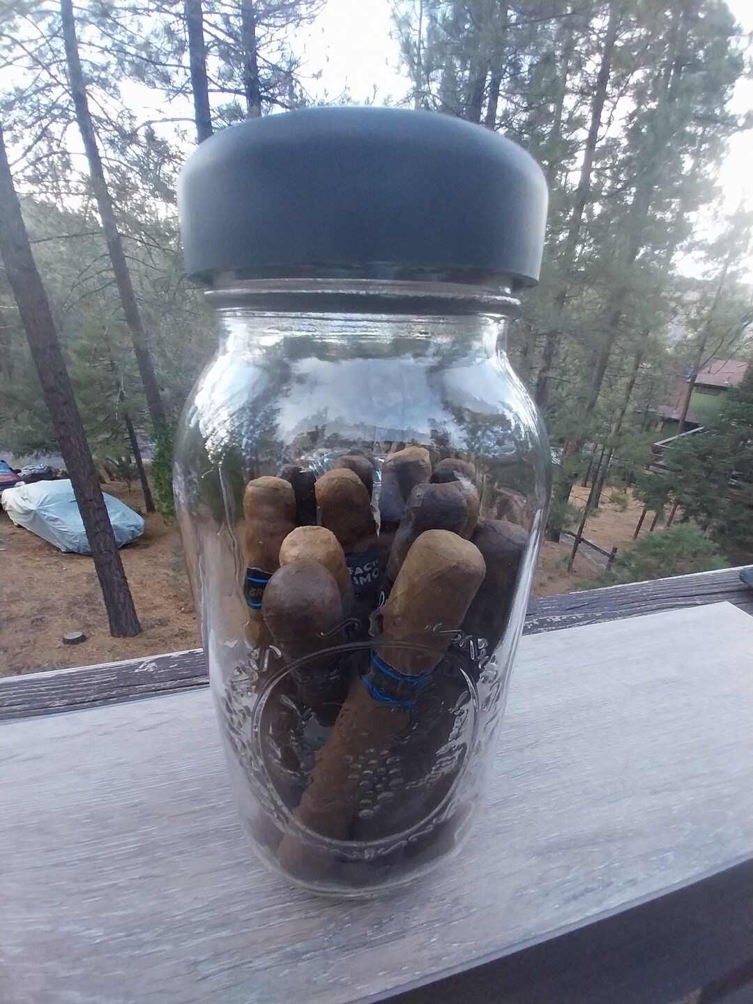 Glass Cigar Humidor – 64 Oz Ball Mason Jar With Digital Hygrometer - Etsy