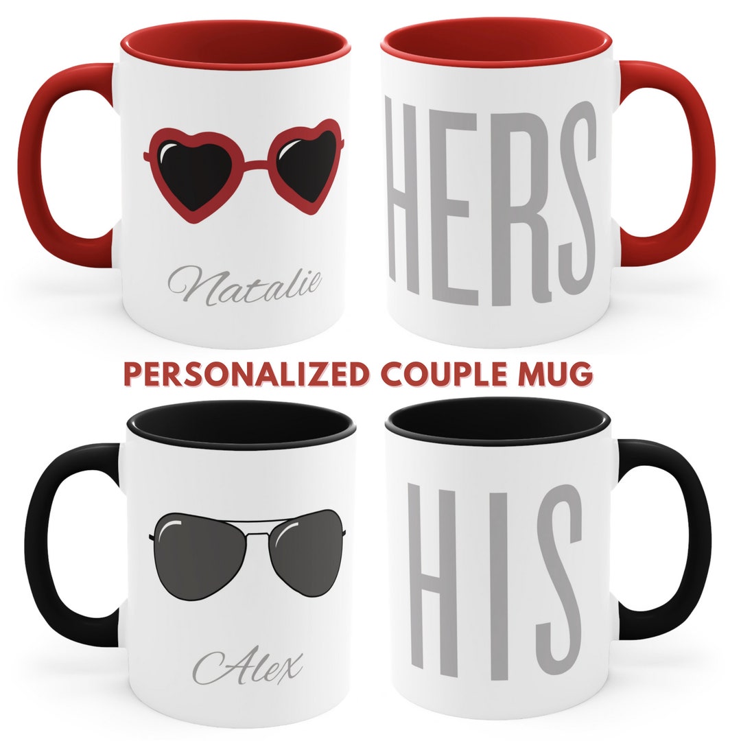 Personalized His Hers Mug With Names / Custom Valentine's Day Mug ...