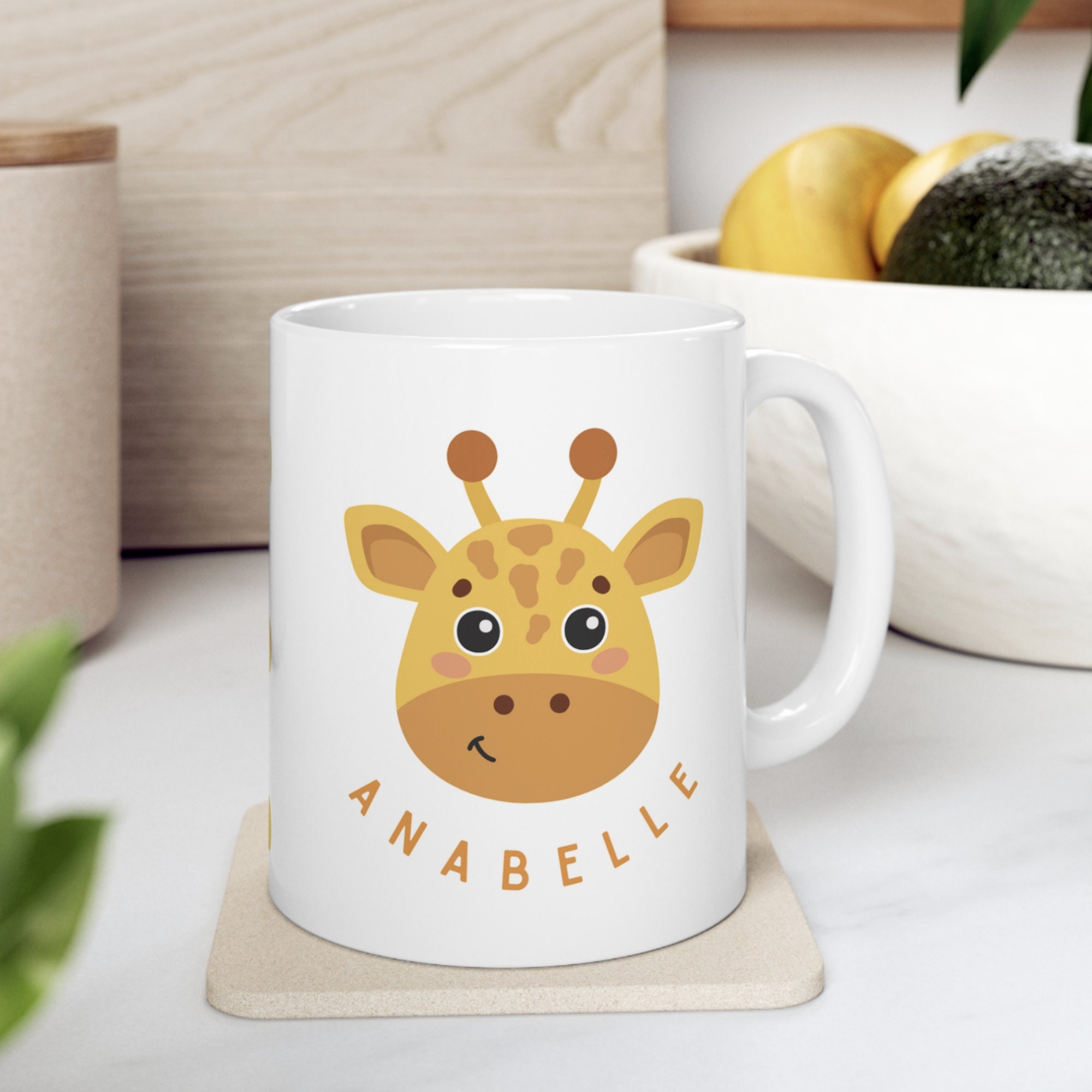 Personalized Kids Mug With Names / Custom Animal Face Mug for Kids ...