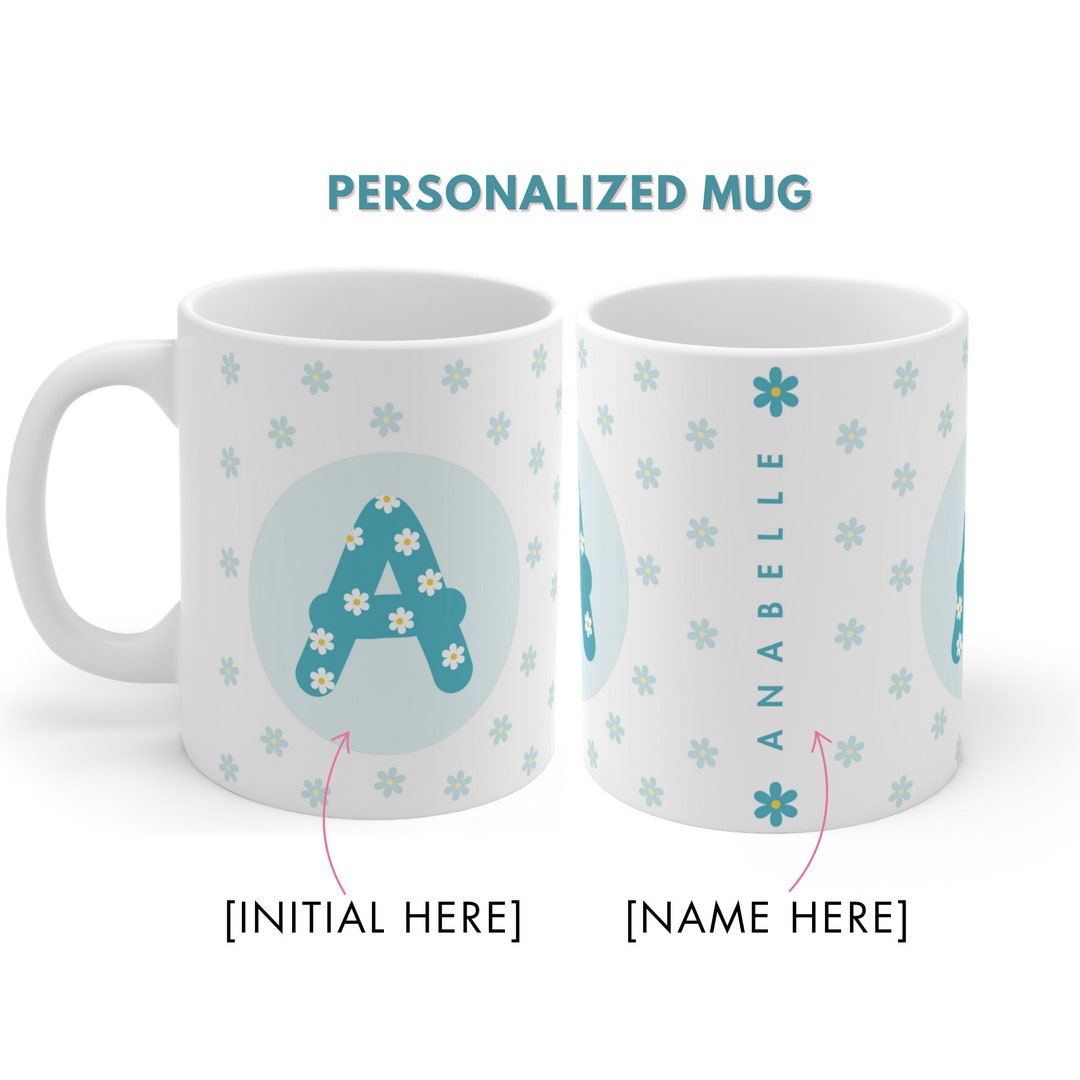 Custom Letter Mug With Name / Personalized Alphabet Name Mugs / Custom ...