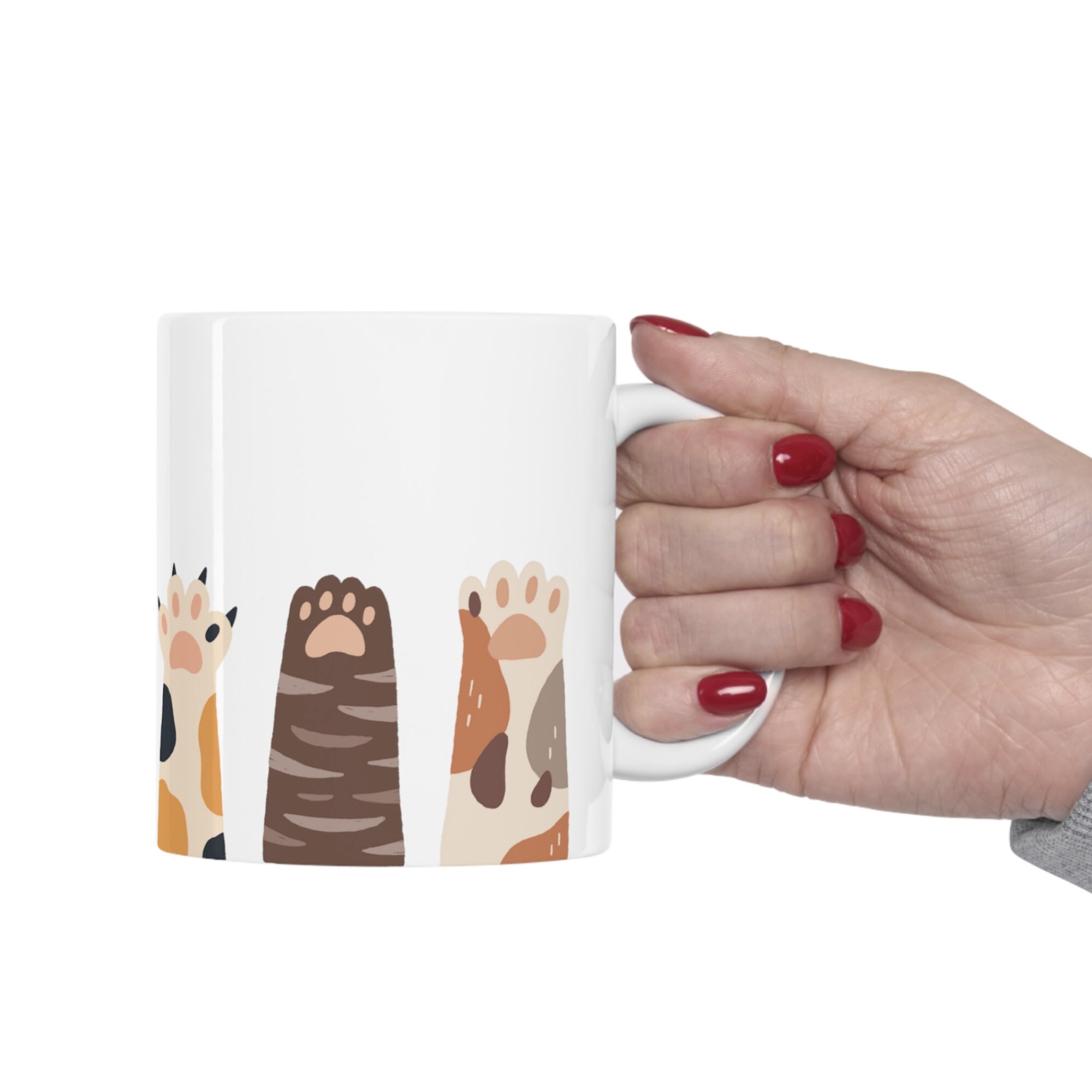 Personalized Cat Paw Mug With Name / Custom Cat Coffee Mug / Gift for ...